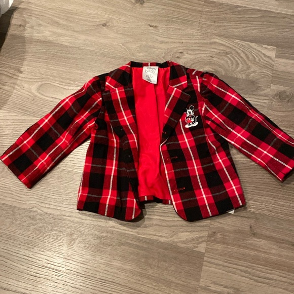 Disney | Jackets & Coats | Disney Baby Plaid Mickey Mouse Blazer Sz ...
